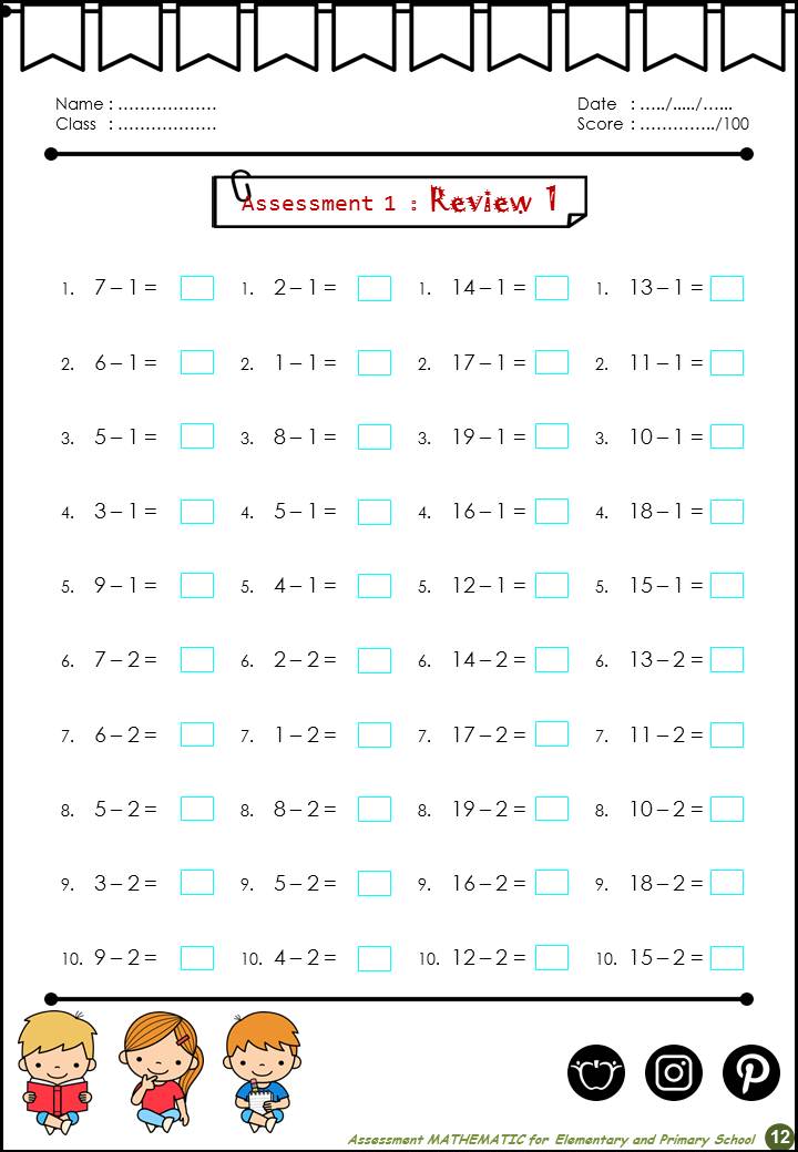 Subtraction With 1 to 5 – Math Subtraction Worksheets – Subtraction ...