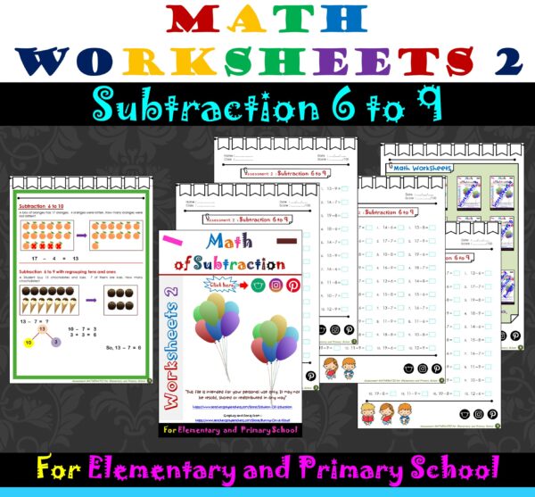 Math Subtraction Part 1 to 4 BUNDLES – Math Subtraction Worksheets ...