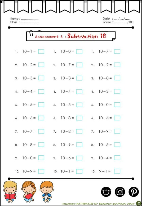Subtraction With 10 to 90 – Math Subtraction Worksheets – Subtraction ...