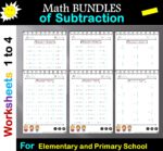 Math Subtraction Part 1 to 4 BUNDLES – Math Subtraction Worksheets ...