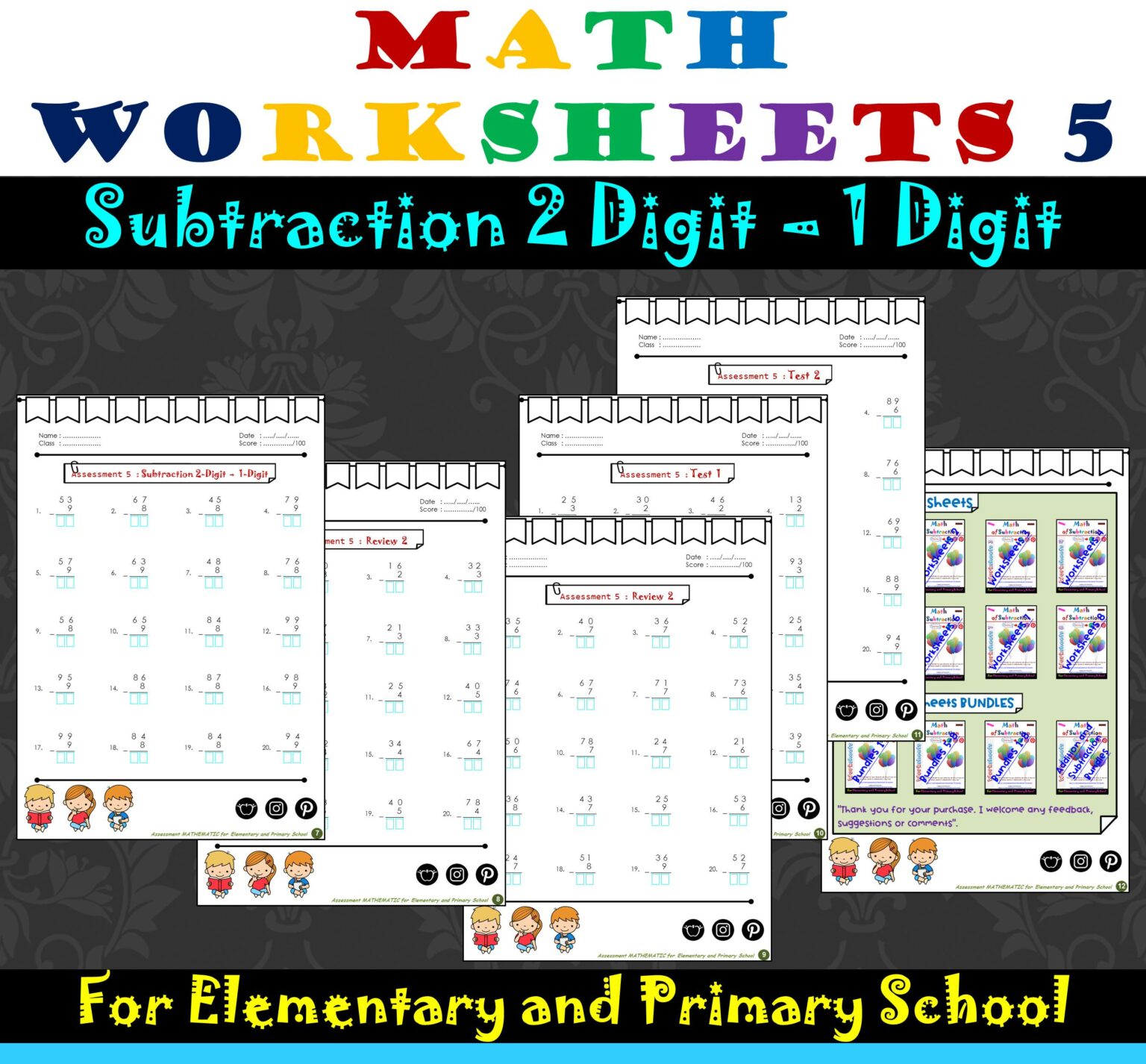 2-Digit Subtraction – Math Subtraction Worksheets – Subtraction Word ...