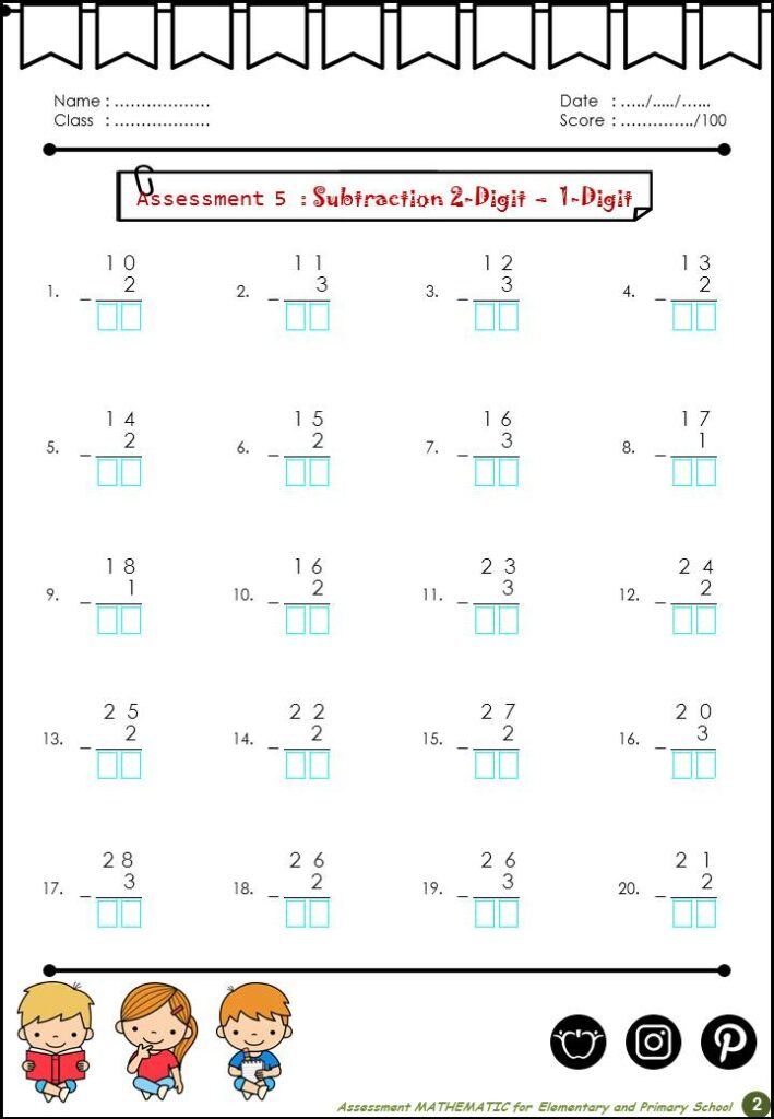 2-Digit Subtraction – Math Subtraction Worksheets – Subtraction Word ...
