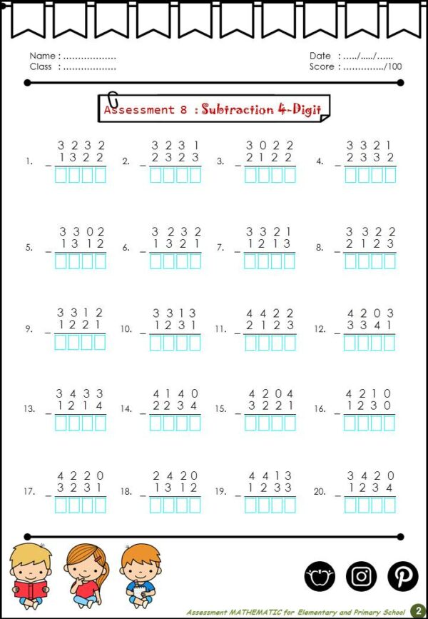 4-Digit Subtraction – Math Subtraction Worksheets – Subtraction Word ...