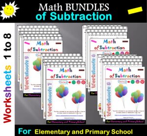 Math Subtraction Part 1 to 8 BUNDLES – Math Subtraction Worksheets ...