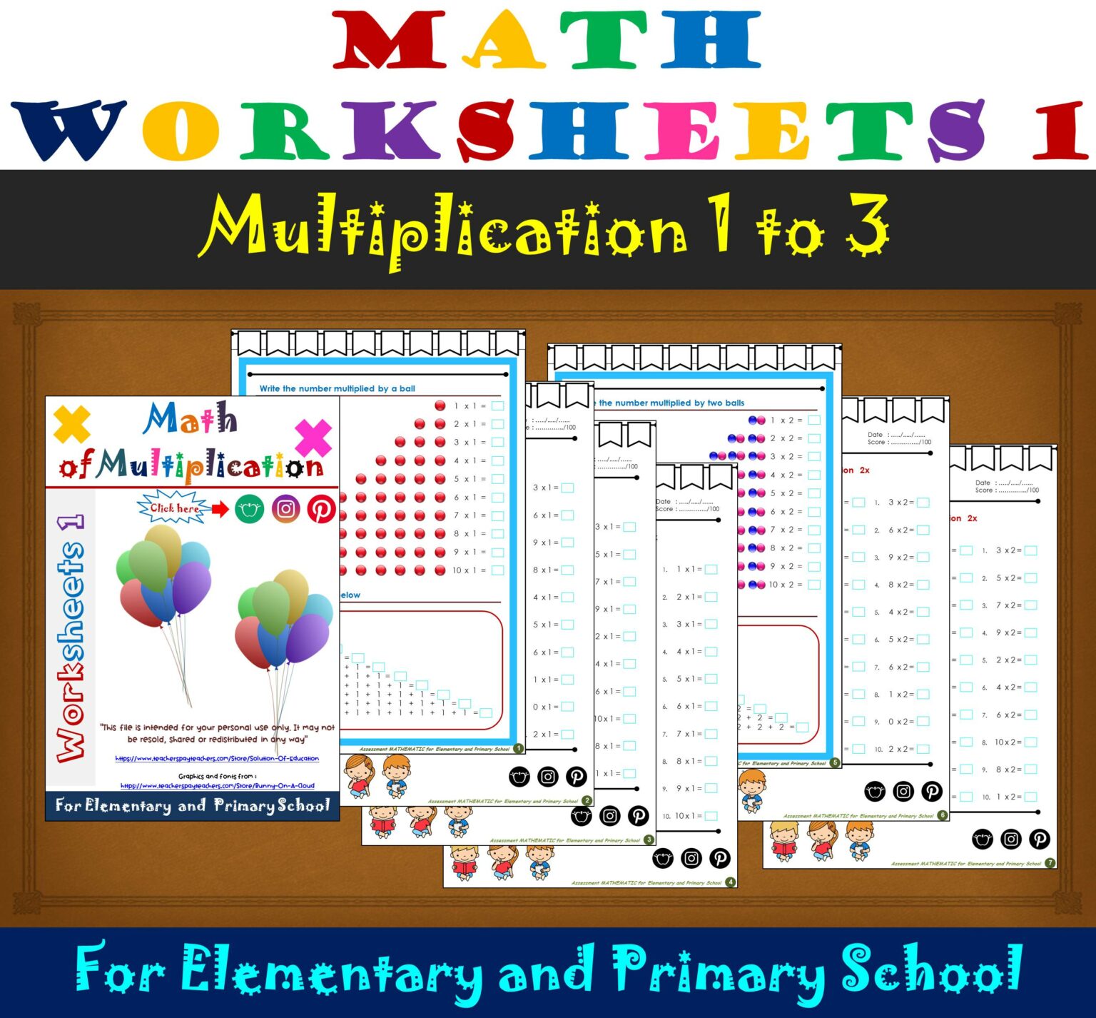 Math Multiplication Part 1 to 4 BUNDLES – Multiplication Worksheets ...