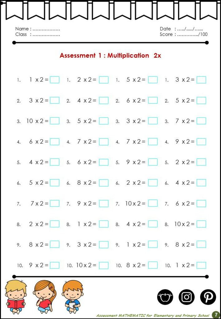 Multiplication 1 to 3 – Math Multiplication Worksheets – Multiplication ...