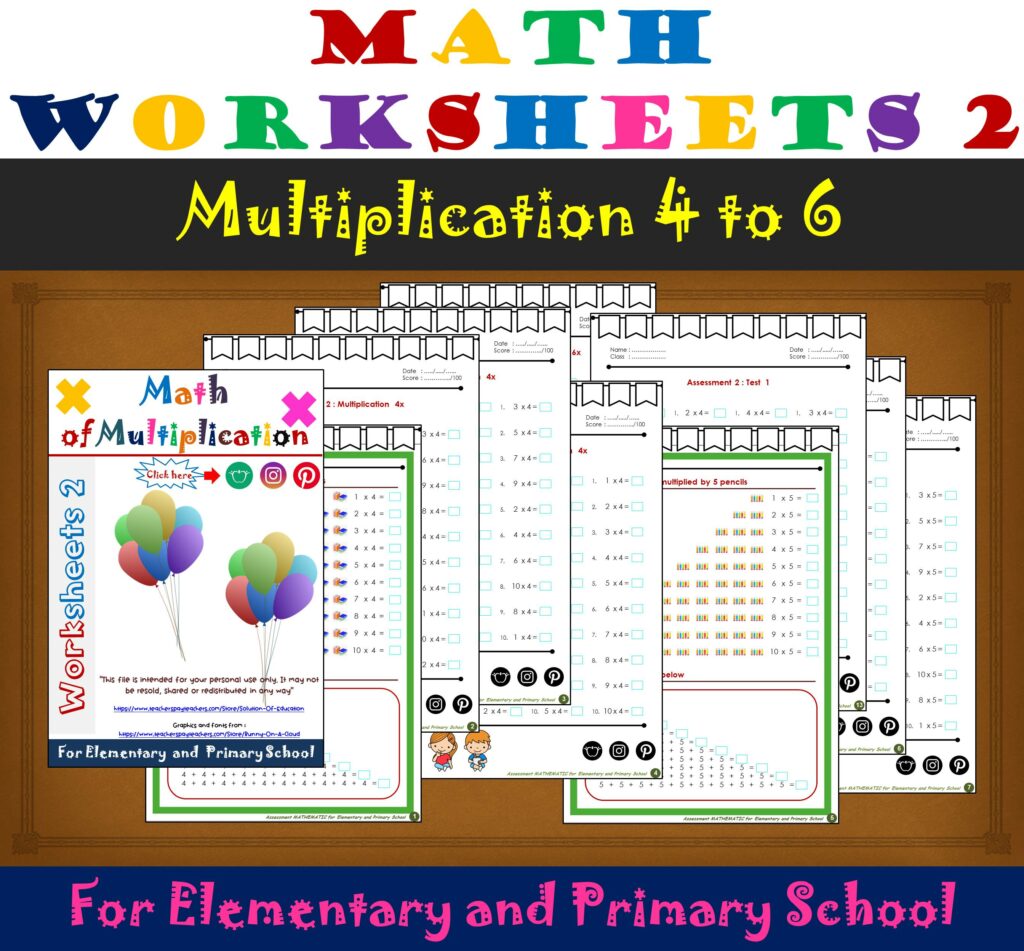 Math Multiplication Part 1 to 8 BUNDLES – Multiplication Worksheets ...