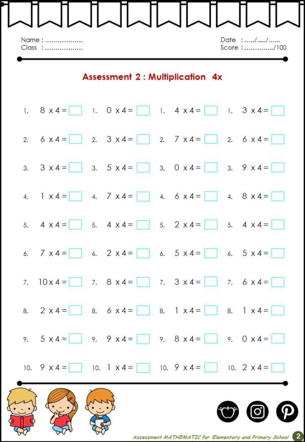 Multiplication 4 to 6 – Math Multiplication Worksheets – Multiplication ...