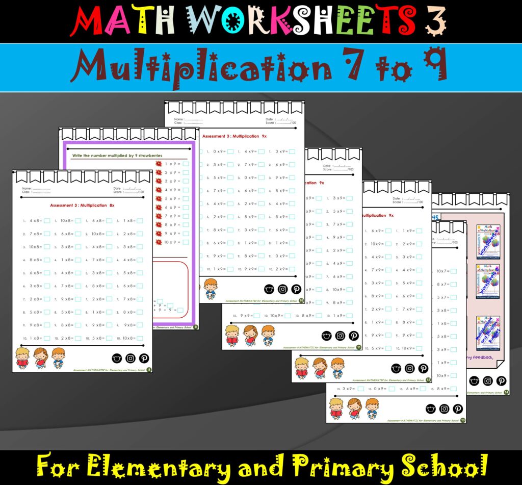 Multiplication 7 to 9 – Math Multiplication Worksheets – Multiplication ...