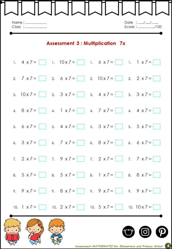 Multiplication 7 to 9 – Math Multiplication Worksheets – Multiplication ...