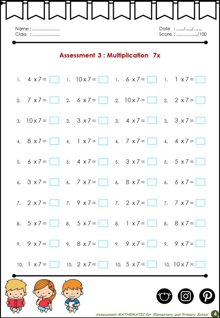 Multiplication 7 to 9 – Math Multiplication Worksheets – Multiplication ...