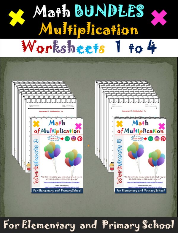 Math Multiplication Part 1 to 4 BUNDLES – Multiplication Worksheets ...