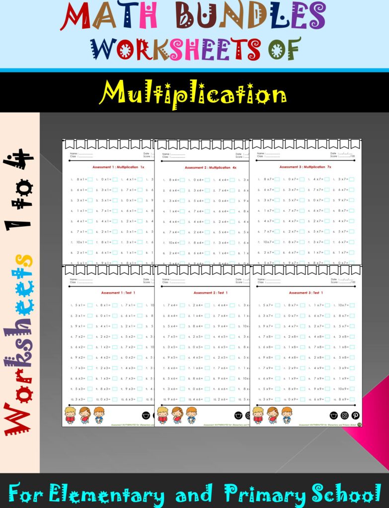 Math Multiplication Part 1 to 4 BUNDLES – Multiplication Worksheets ...