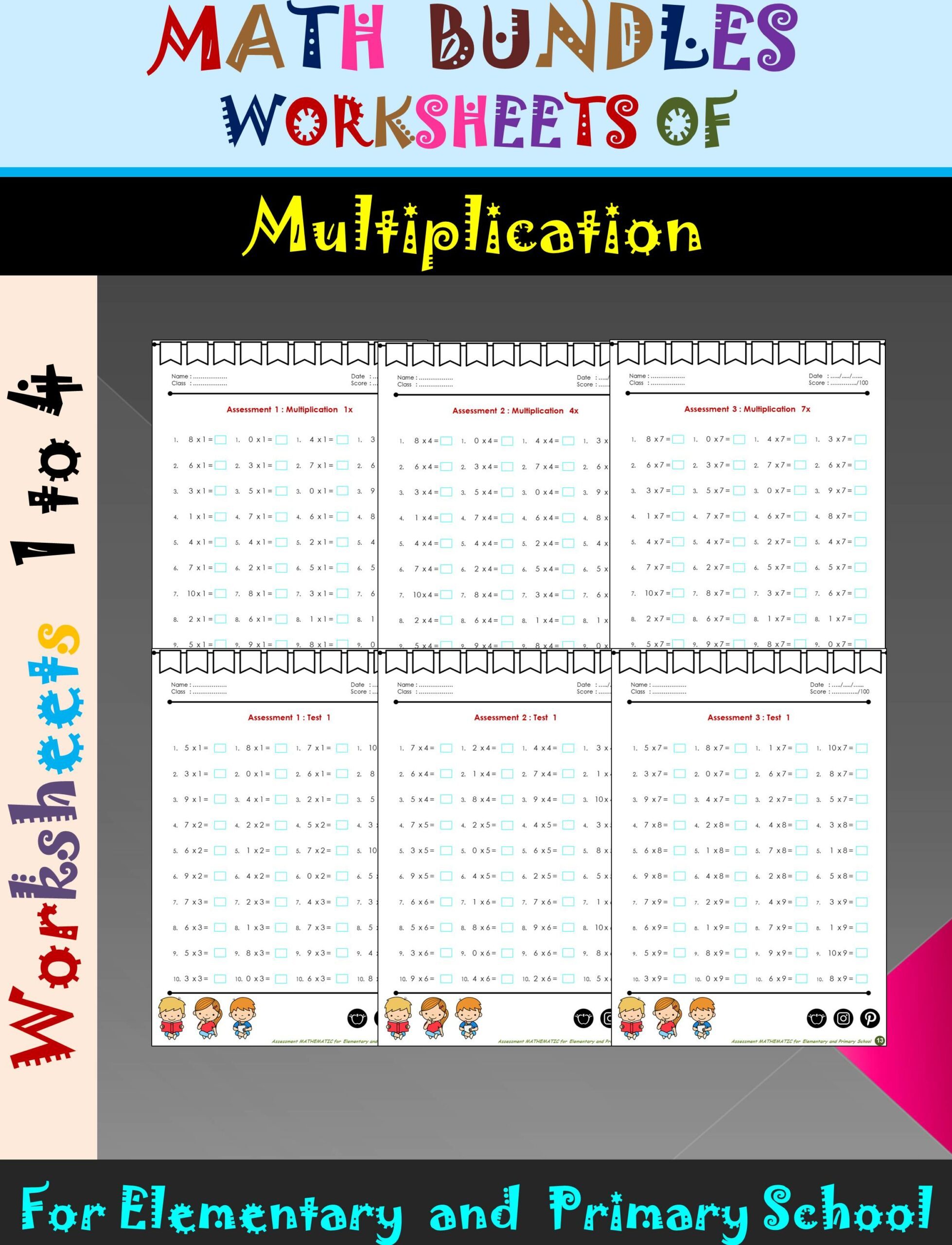 Math Multiplication Part 1 to 4 BUNDLES – Multiplication Worksheets ...