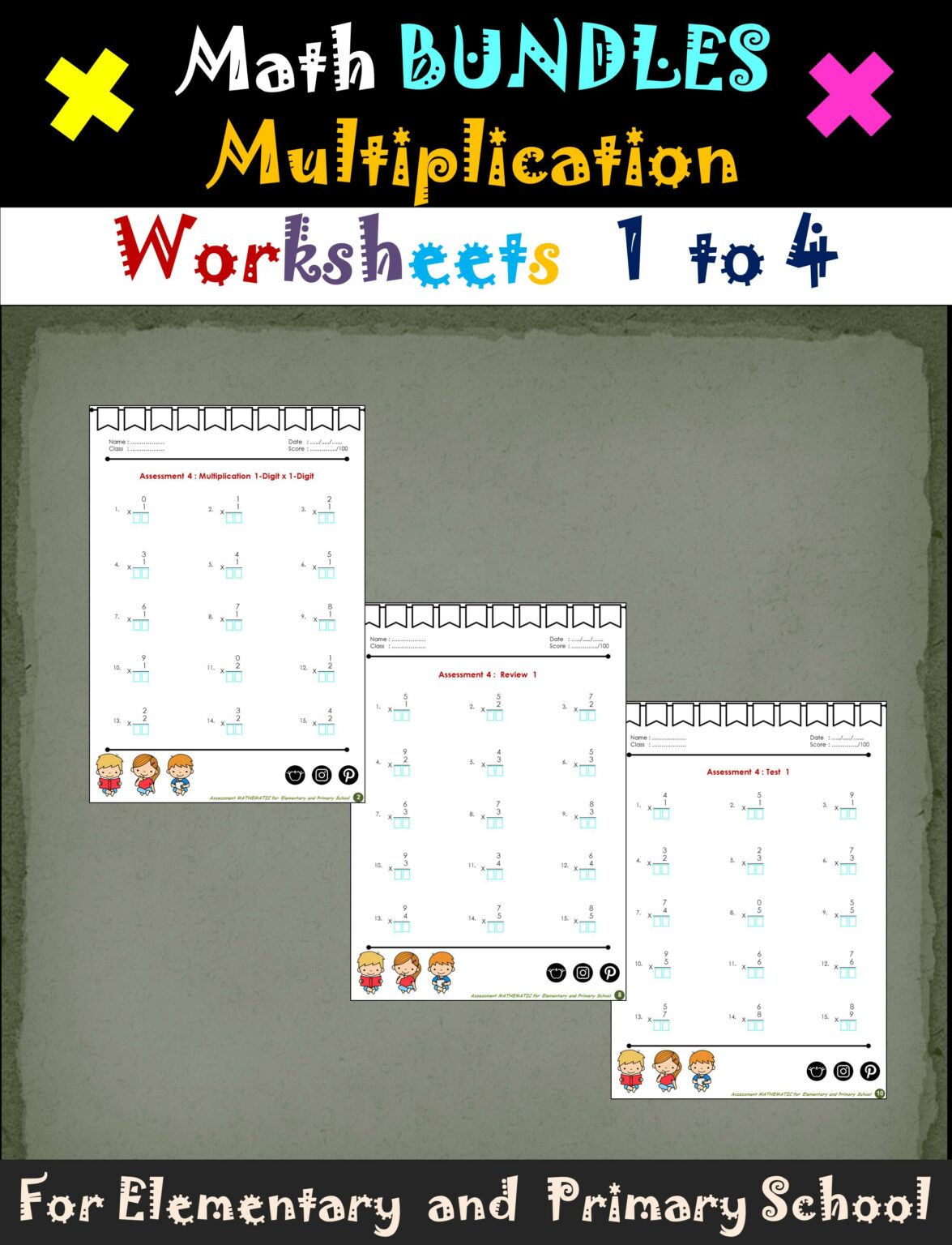 Math Multiplication Part 1 to 4 BUNDLES – Multiplication Worksheets ...