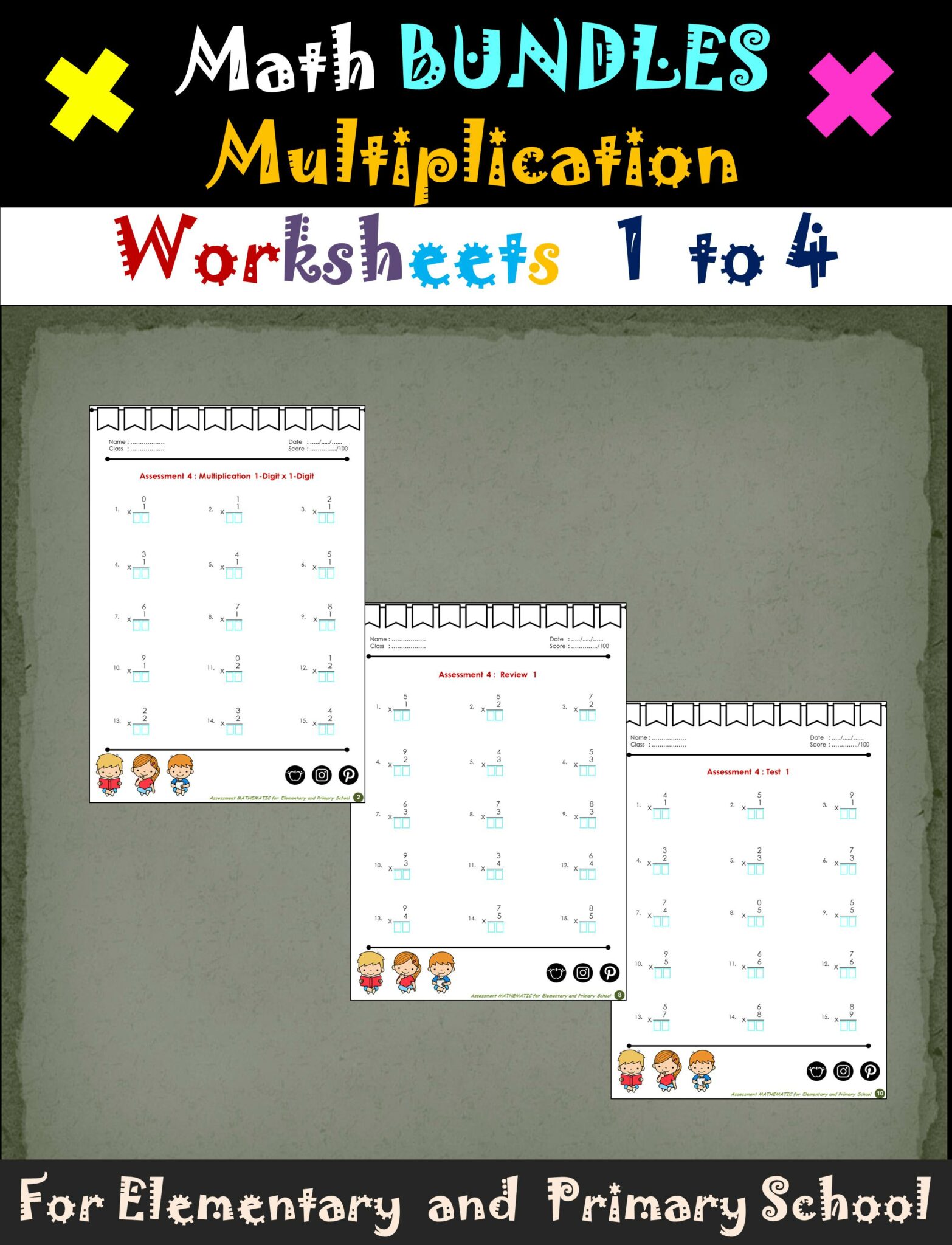 Math Multiplication Part 1 to 4 BUNDLES – Multiplication Worksheets ...