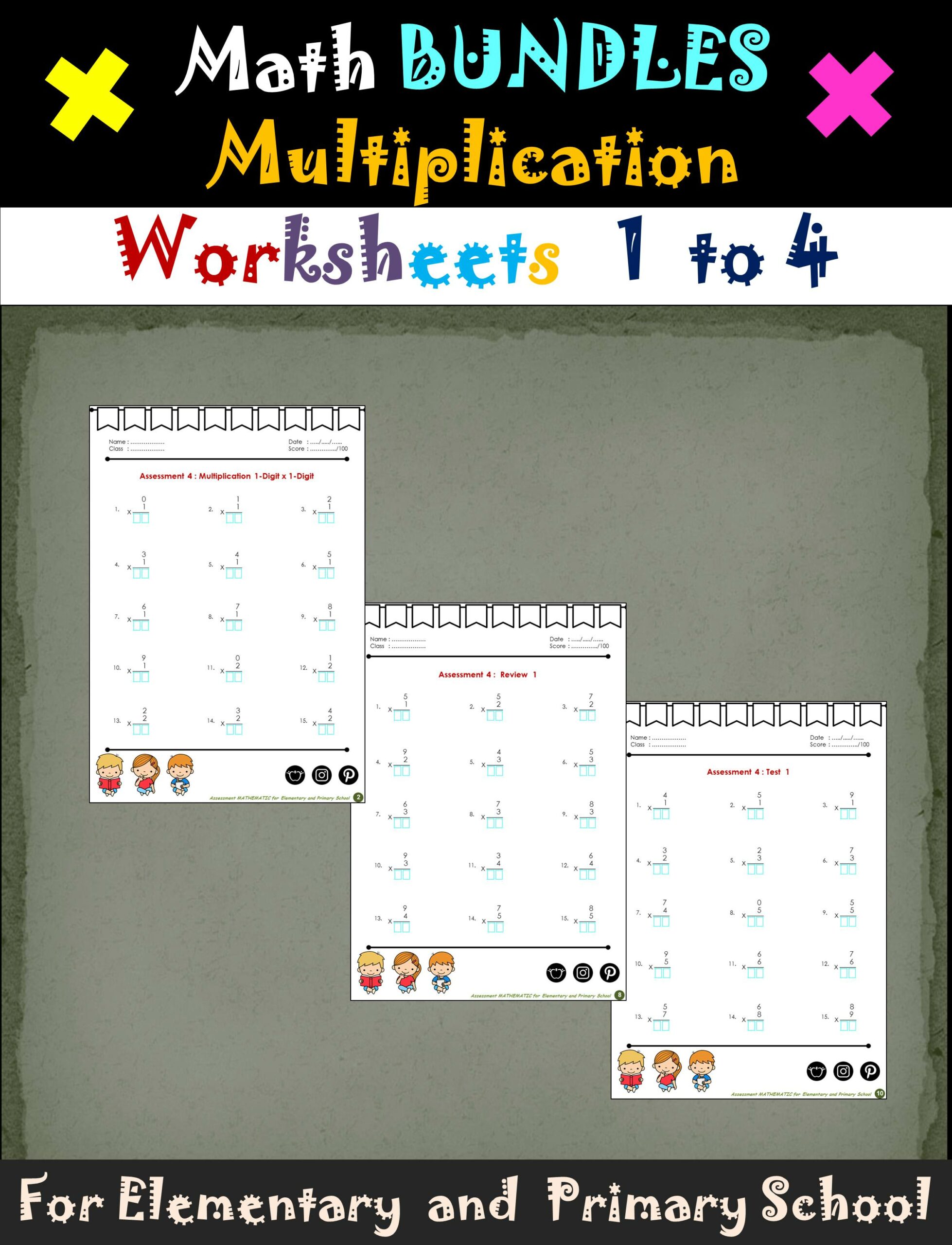 Math Multiplication Part 1 to 4 BUNDLES – Multiplication Worksheets ...
