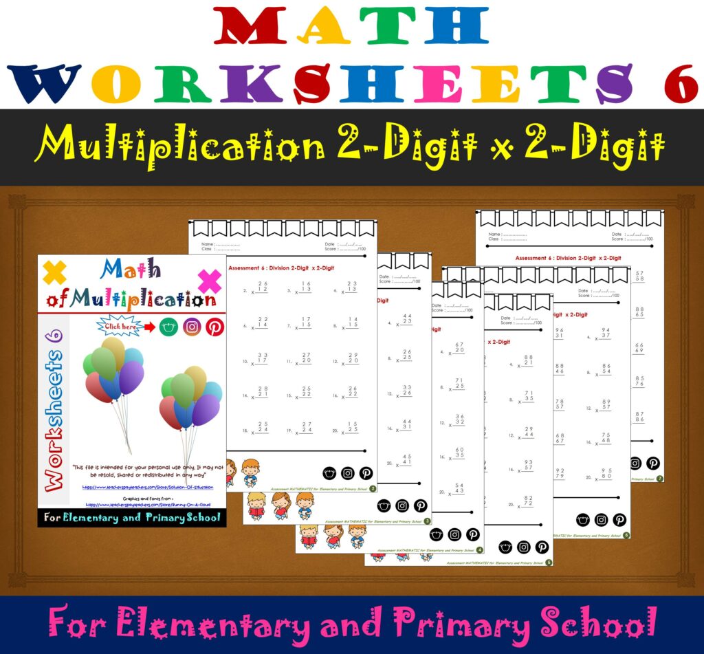 Math Multiplication Part 1 to 8 BUNDLES – Multiplication Worksheets ...