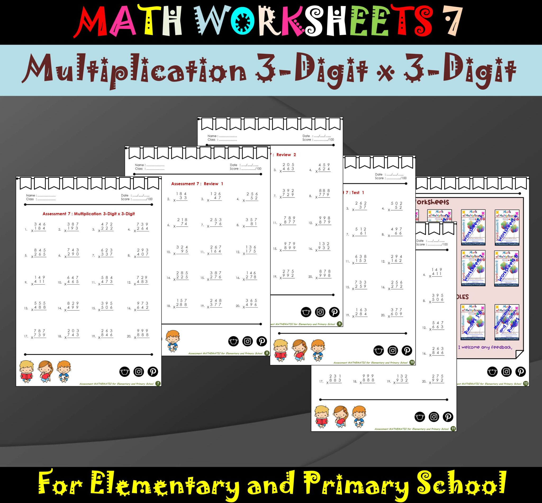 3-Digit Multiplication – Math Multiplication Worksheets ...