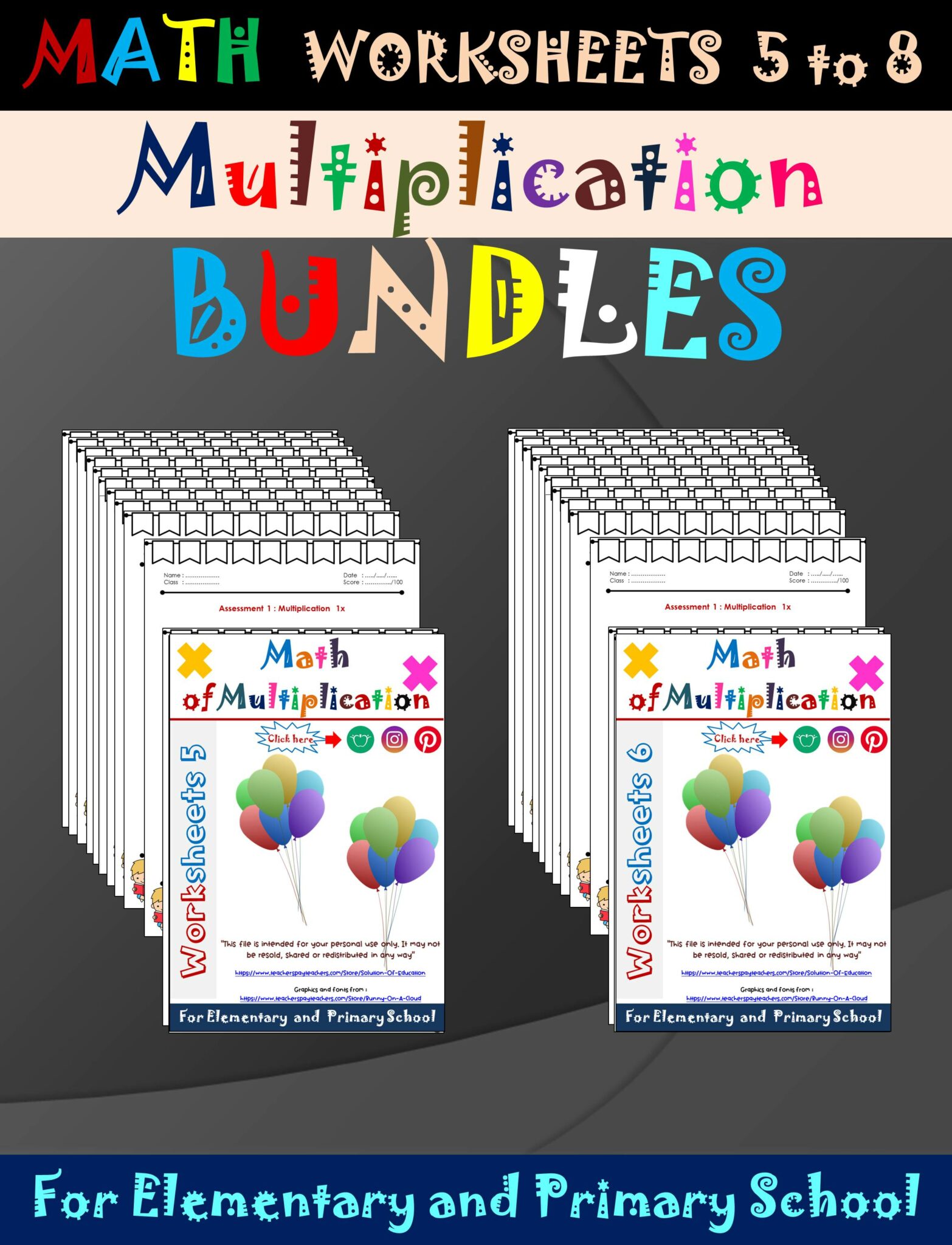 Math Division Part 5 to 8 BUNDLES – Division Worksheets – Division Word ...