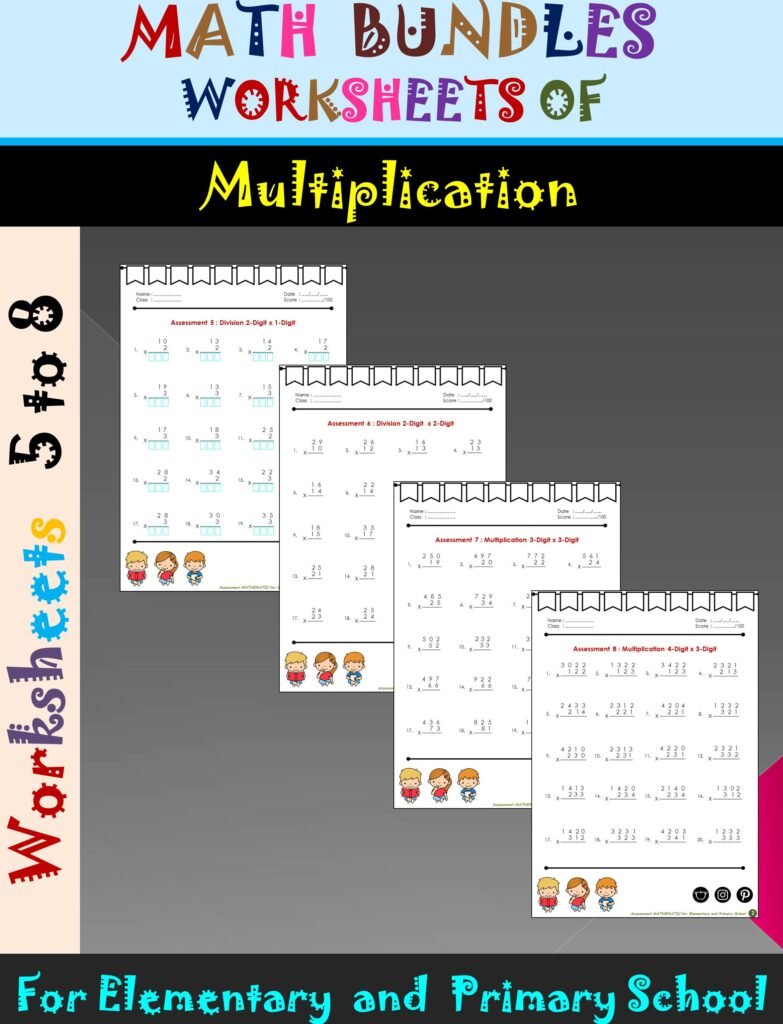 Math Multiplication Part 5 to 8 BUNDLES – Multiplication Worksheets ...