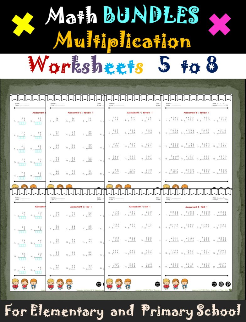 Math Multiplication Part 5 to 8 BUNDLES – Multiplication Worksheets ...