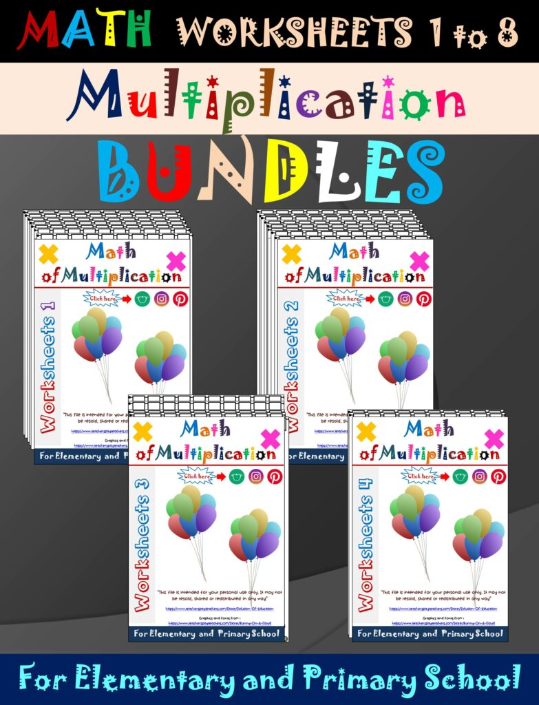 Math Addition Part 1 to 4 BUNDLES – Math Addition Worksheets – Addition ...