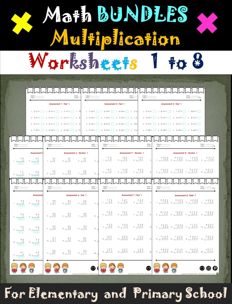 Math Multiplication Part 1 to 8 BUNDLES – Multiplication Worksheets ...