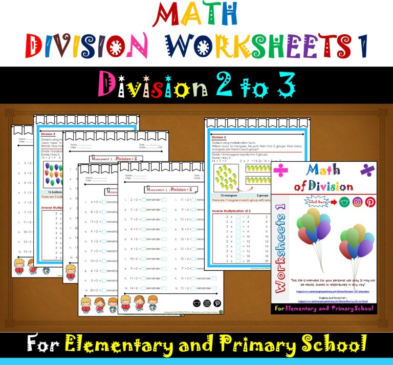 Math Division Part 1 to 4 BUNDLES – Division Worksheets – Division Word ...