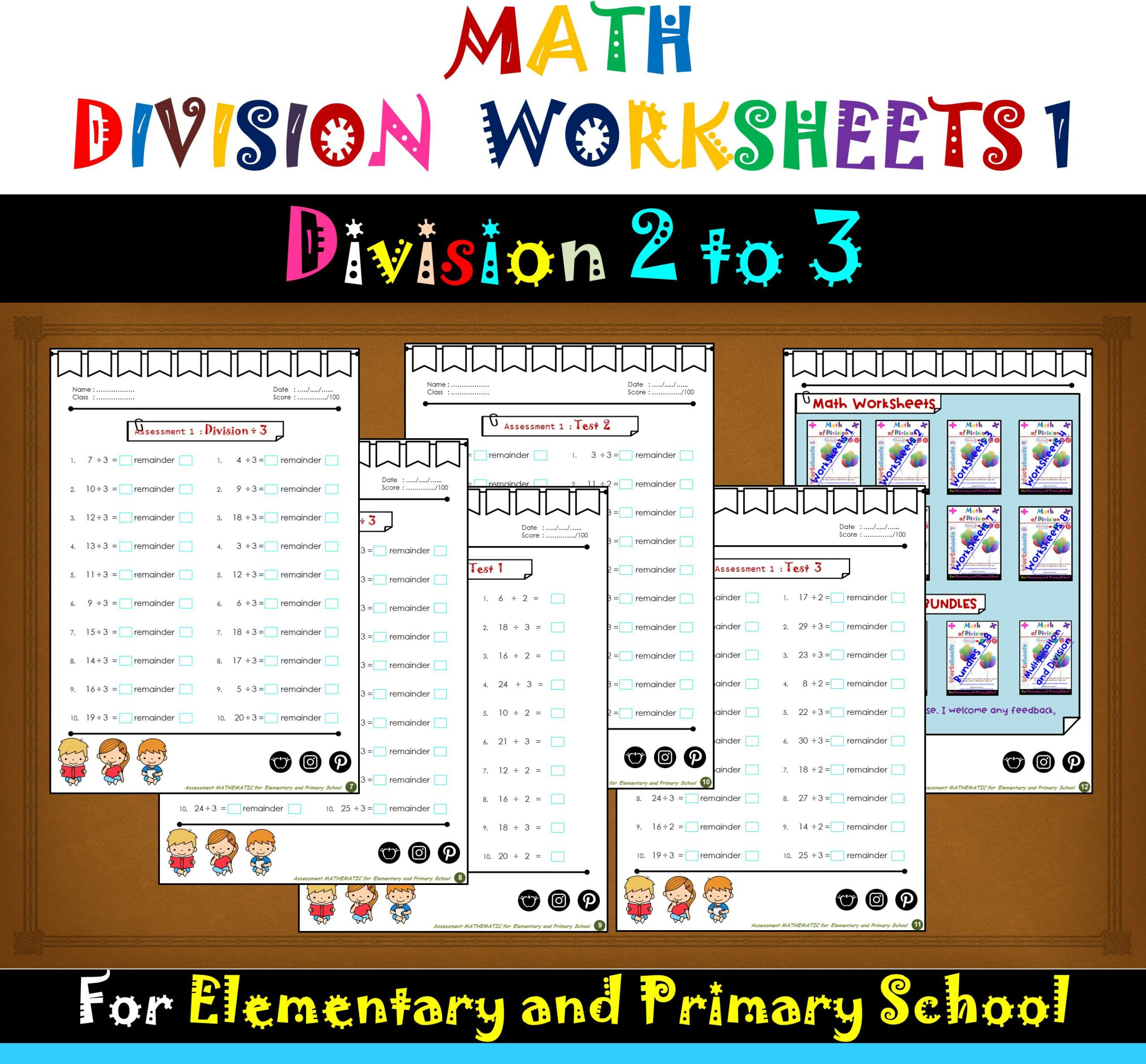 Division 2 and 3 – Math Division Worksheets – Division Word Problems ...