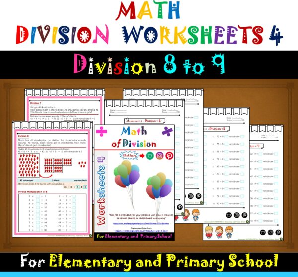 Math Division Part 1 to 8 BUNDLES – Division Worksheets – Division Word ...