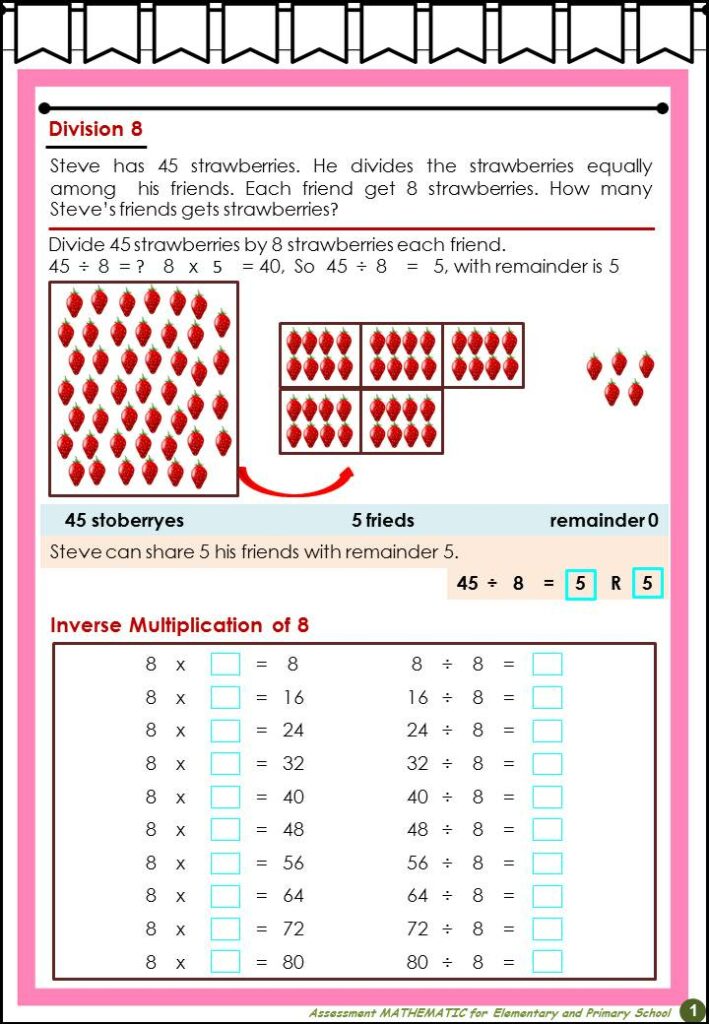 Division 8 and 9 – Math Division Worksheets – Division Word Problems ...