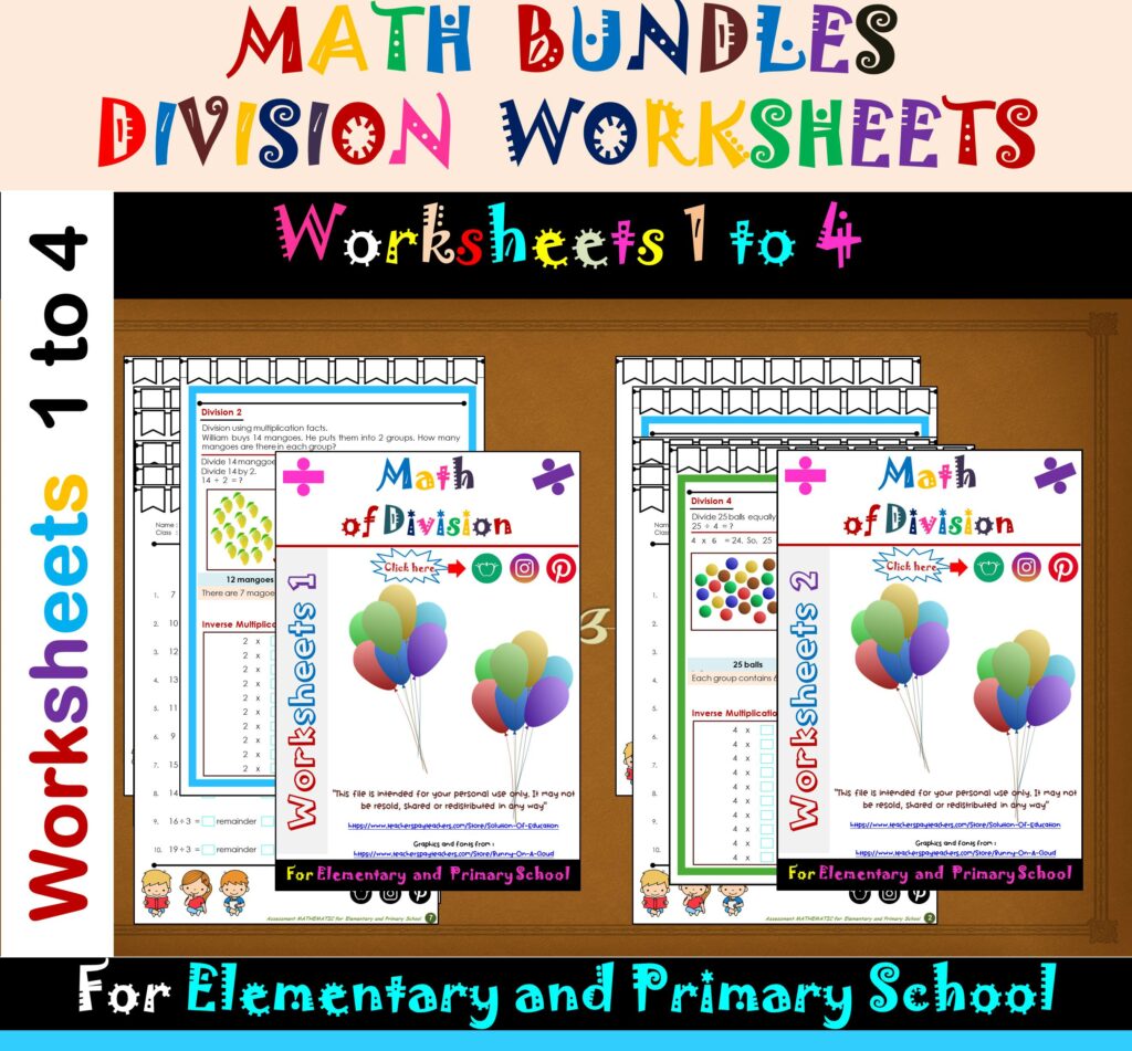 Division by Divisor 2-Digit – Math Division Worksheets – Division Word ...