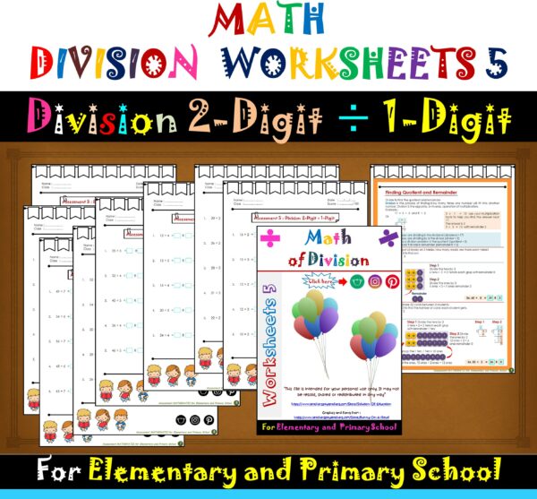 Division by Divisor 2-Digit – Math Division Worksheets – Division Word ...