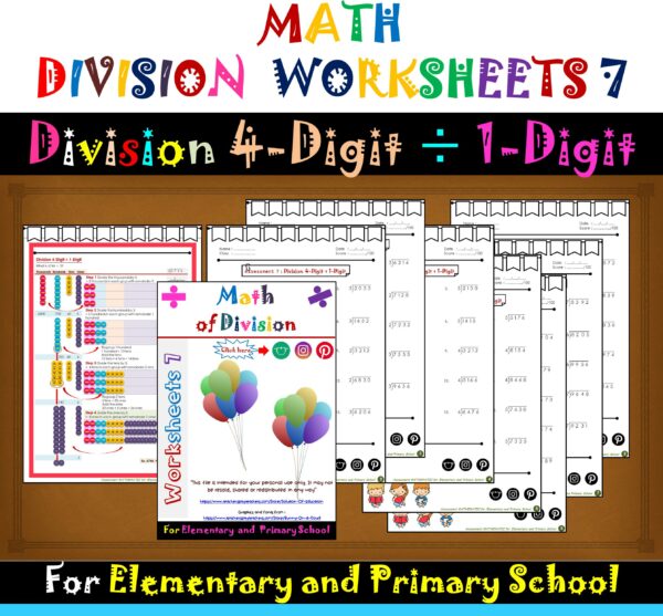 4-Digit ÷1-Digit – Math Division Worksheets – Division Word Problems ...