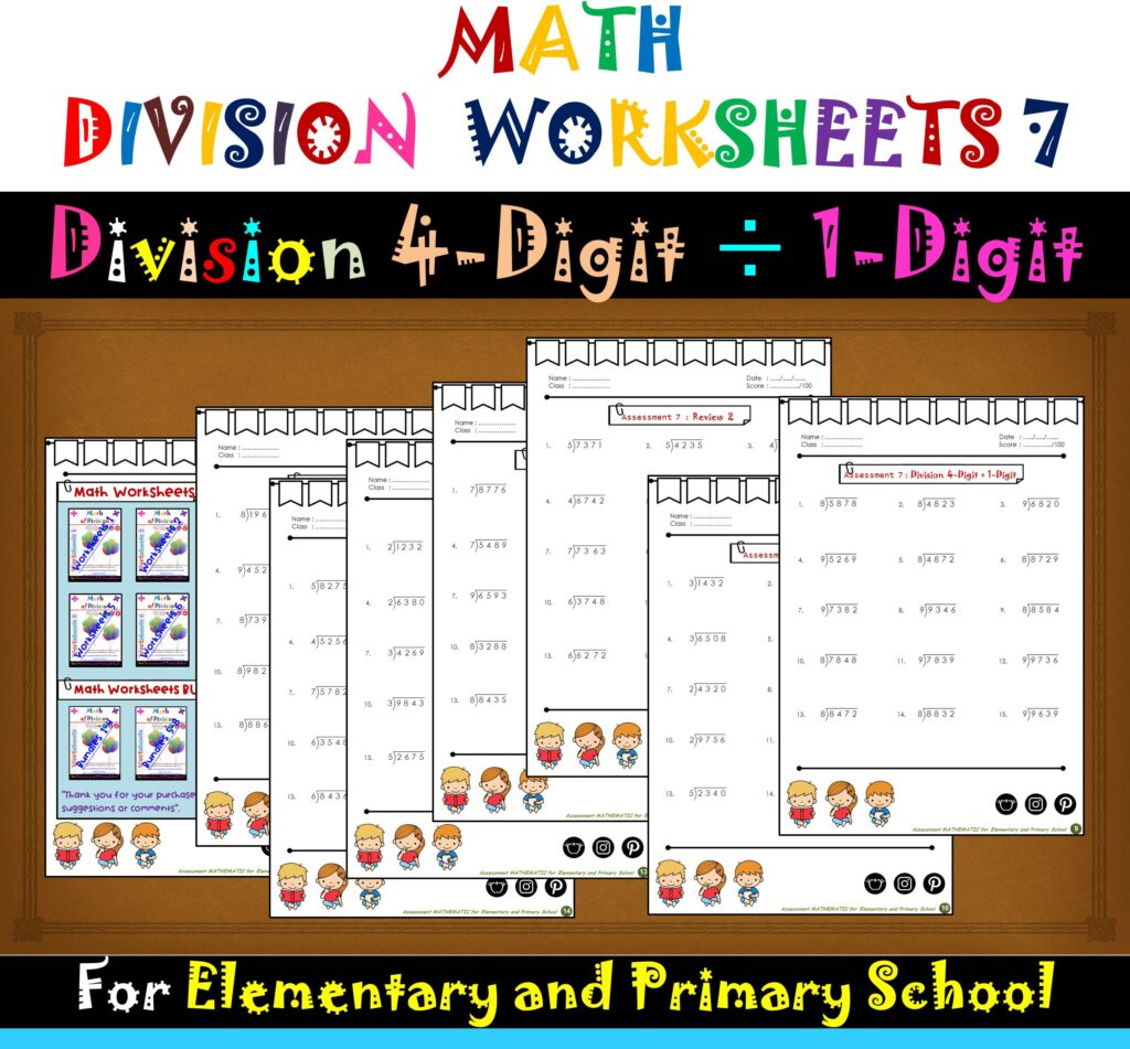 4-Digit ÷1-Digit – Math Division Worksheets – Division Word Problems ...