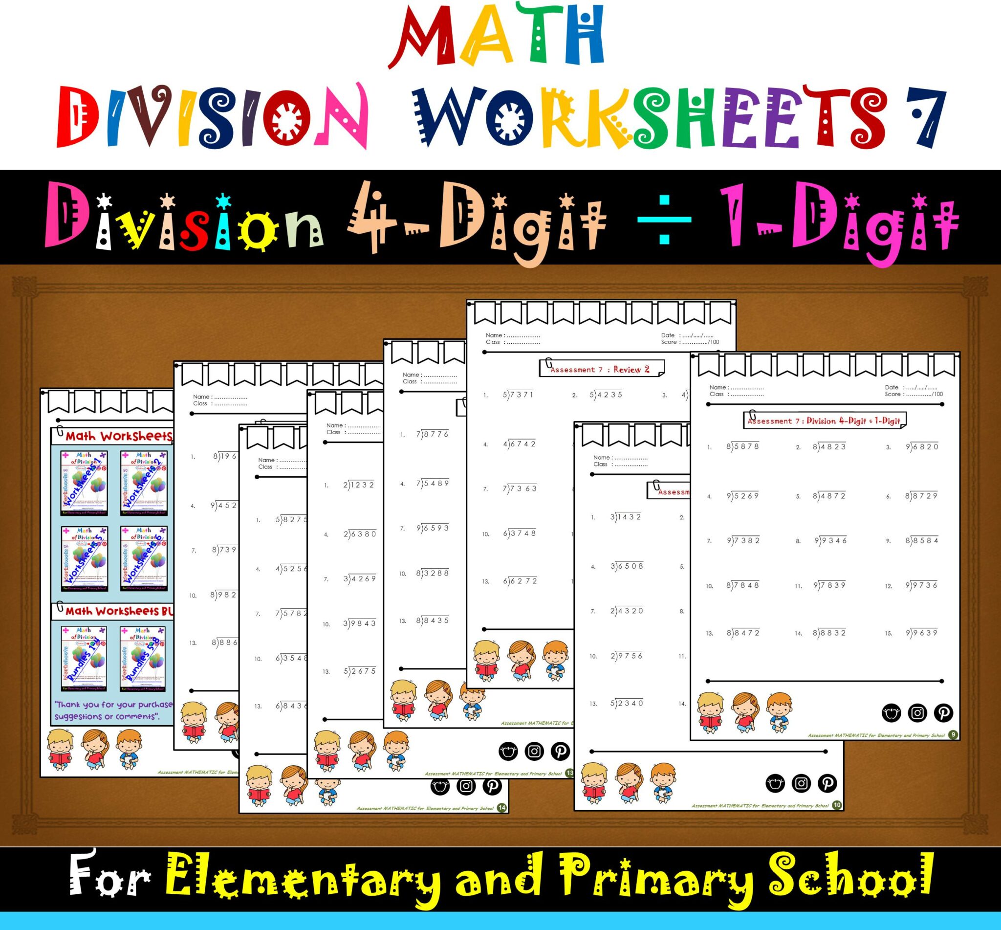 4-Digit ÷1-Digit – Math Division Worksheets – Division Word Problems ...