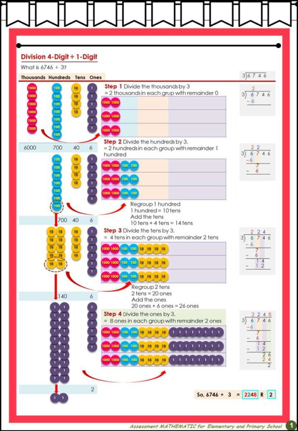 4-Digit ÷1-Digit – Math Division Worksheets – Division Word Problems ...