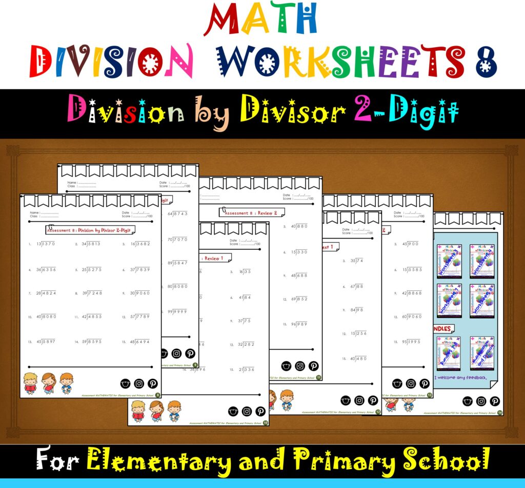Division by Divisor 2-Digit – Math Division Worksheets – Division Word ...
