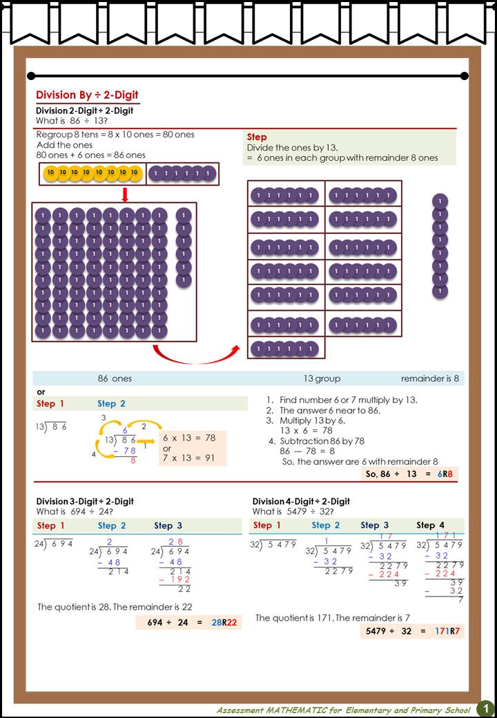 Division by Divisor 2-Digit – Math Division Worksheets – Division Word ...