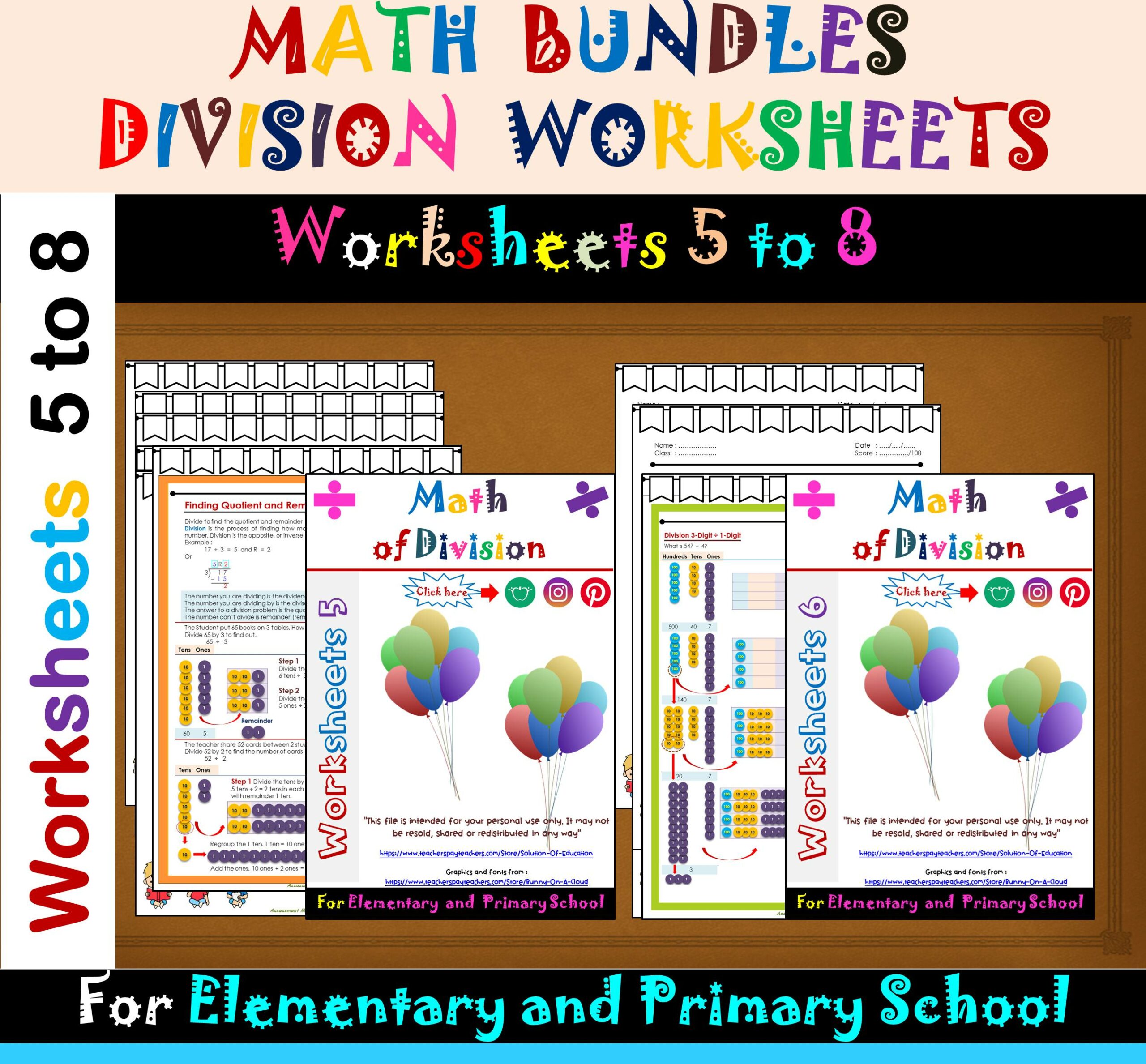 Division 4 and 5 – Math Division Worksheets – Division Word Problems ...