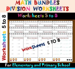 Math Division Part 5 to 8 BUNDLES – Division Worksheets – Division Word ...