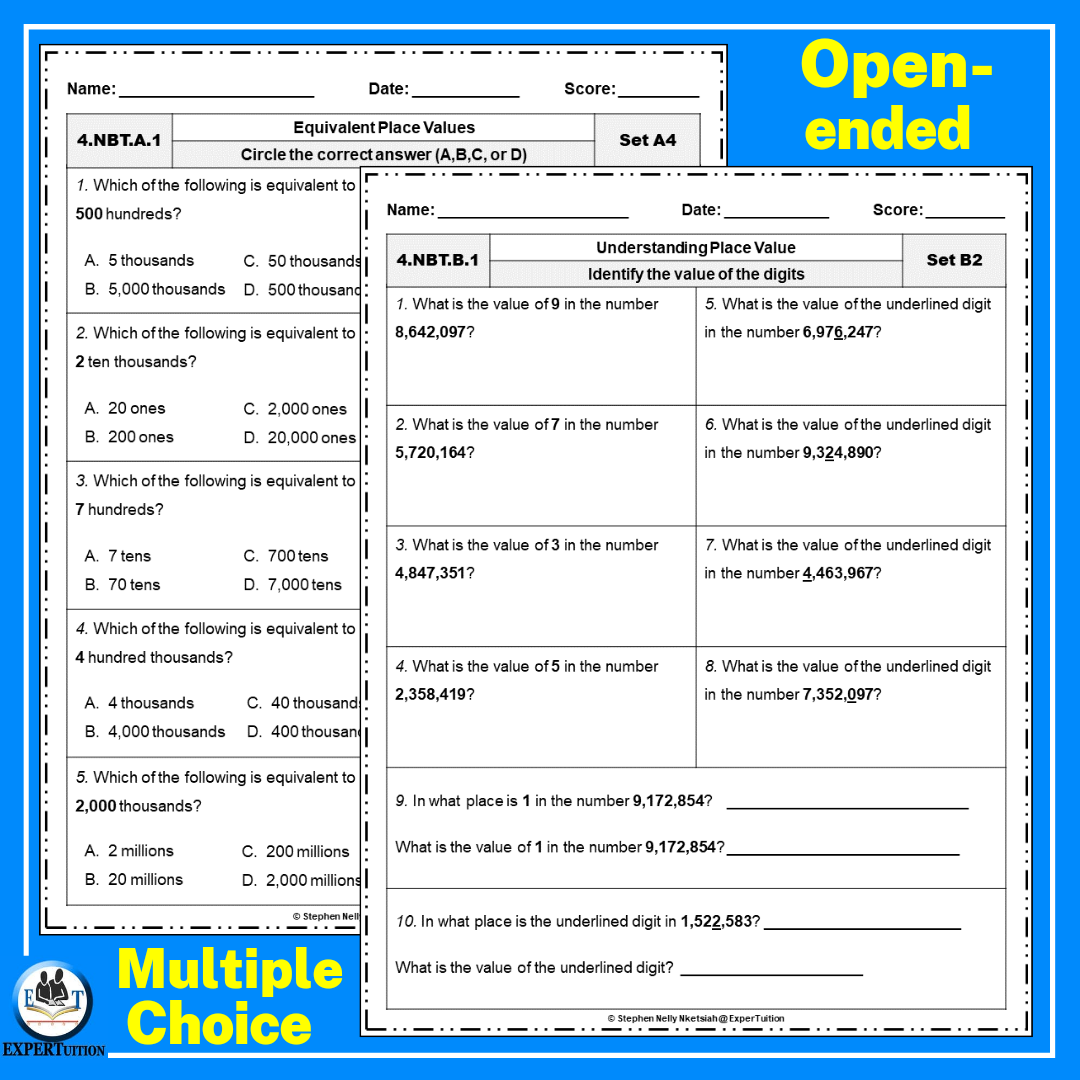 Place Value Understanding Worksheets for grade 4 | Made By Teachers