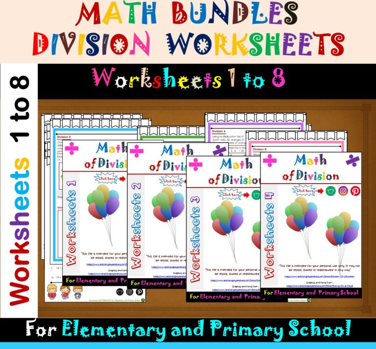 Math Subtraction Part 1 to 8 BUNDLES – Math Subtraction Worksheets ...