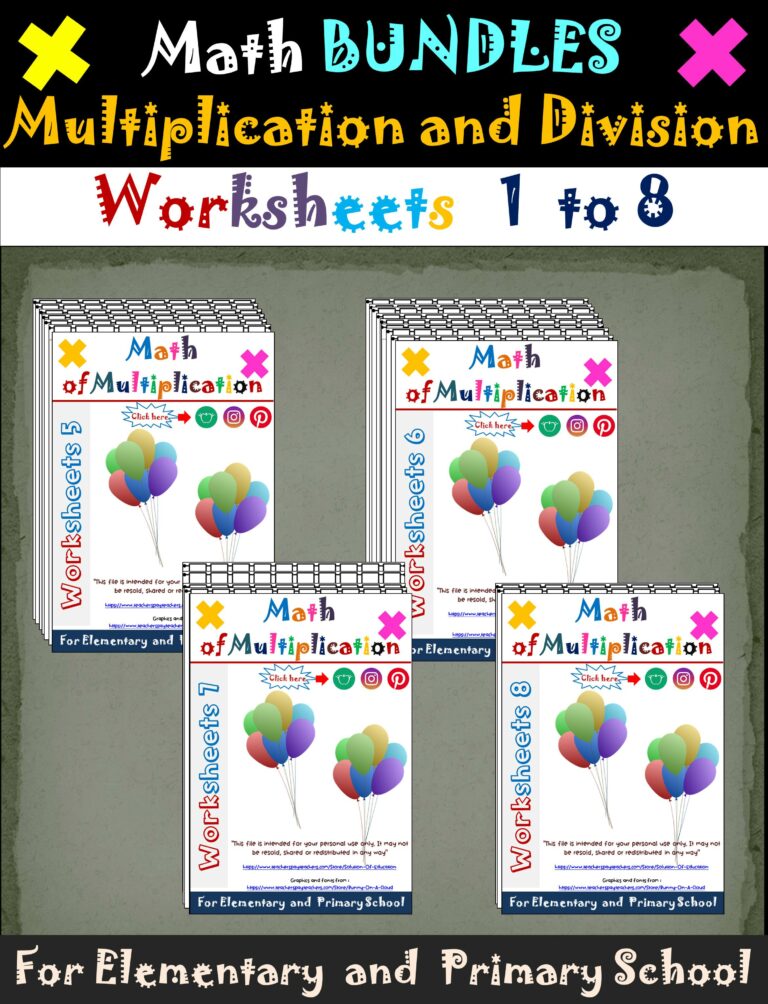 Math Multiplication and Division BUNDLES – Math Worksheets – Math Word ...