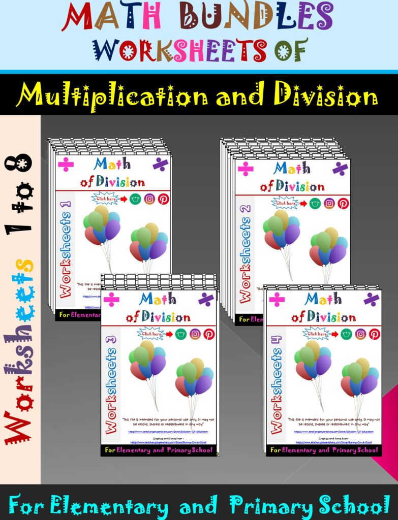 Math Multiplication and Division BUNDLES – Math Worksheets – Math Word ...