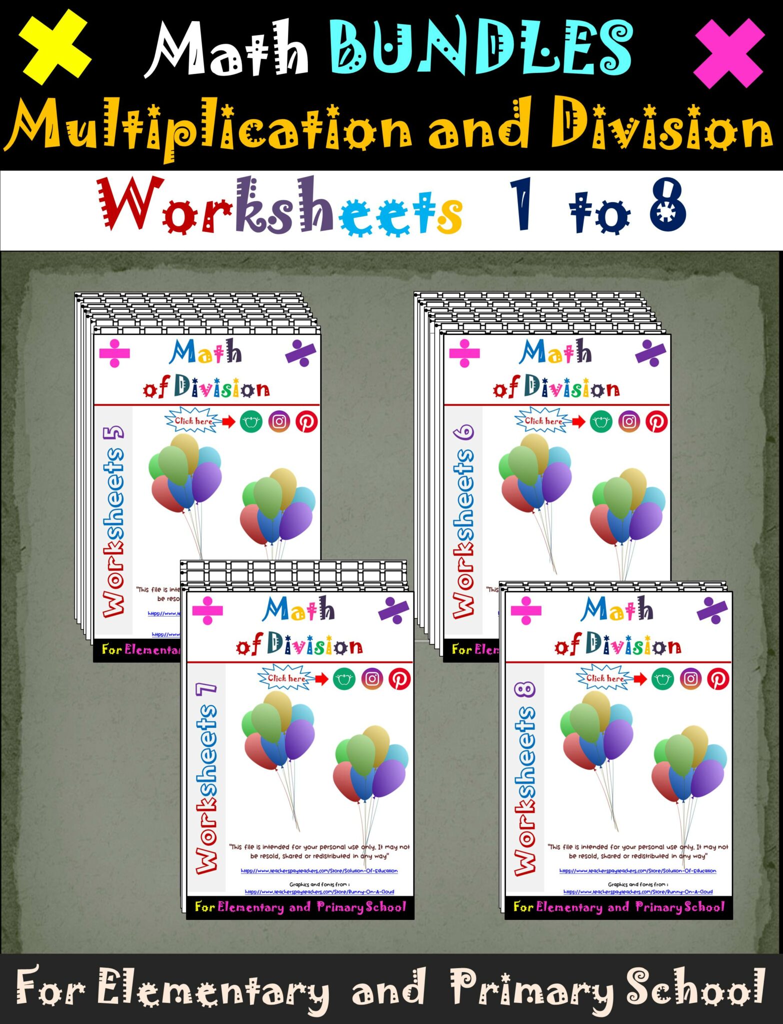 Math Multiplication and Division BUNDLES – Math Worksheets – Math Word ...