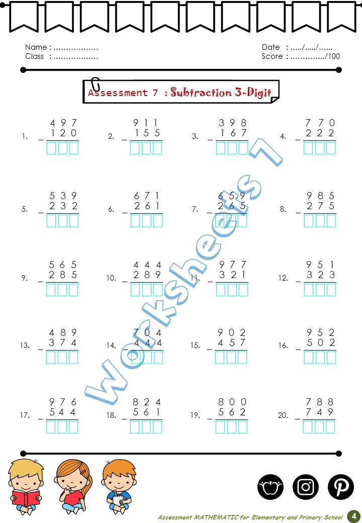 Math Subtraction Worksheets – Math Subtraction Free Download ...
