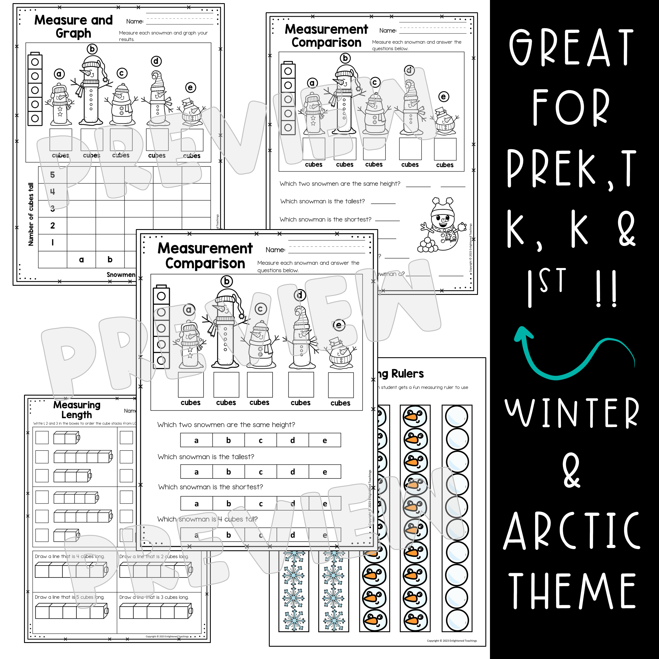 Winter Measurement Worksheets Non Standard Measurement Worksheets ...