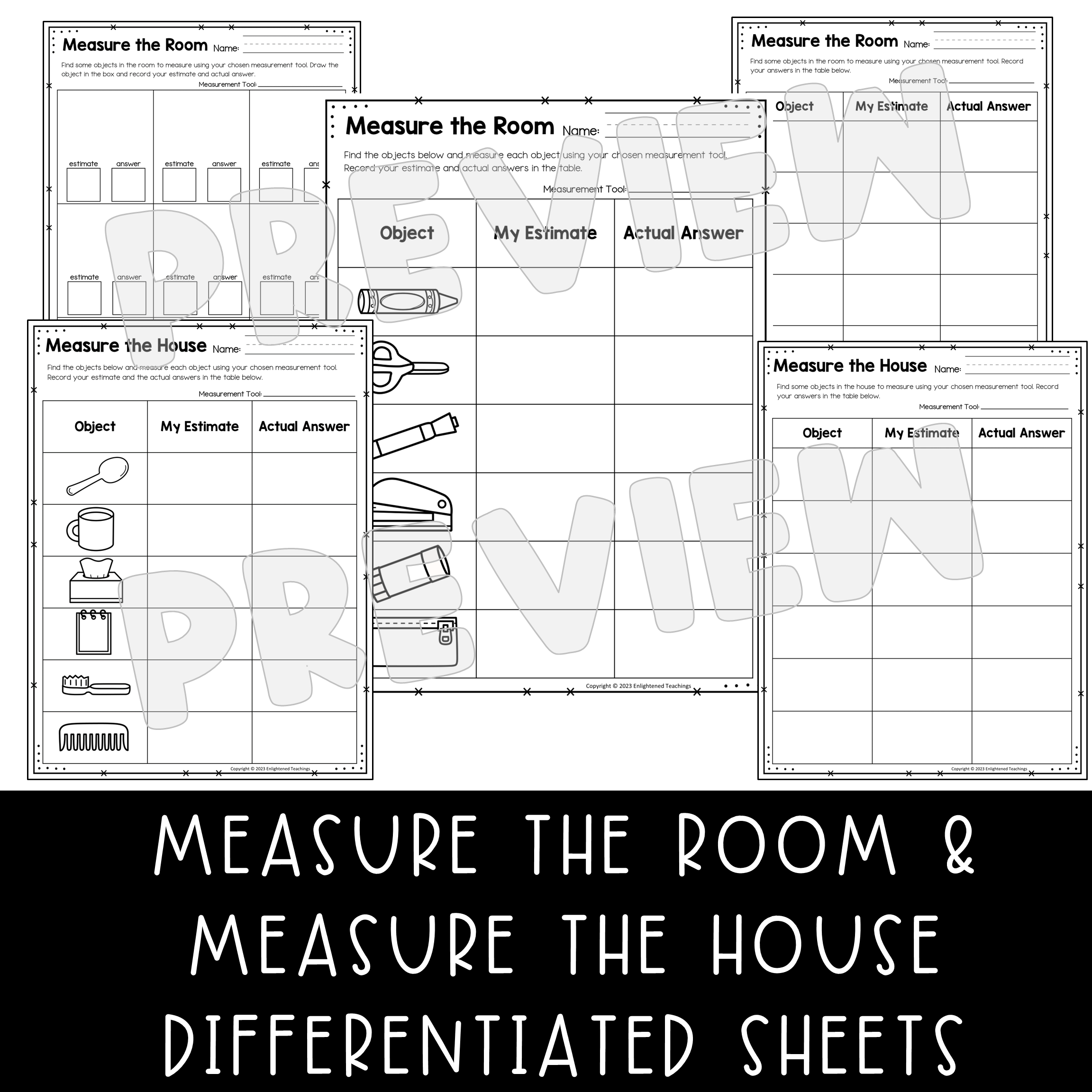 Winter Measurement Worksheets Non Standard Measurement Worksheets ...